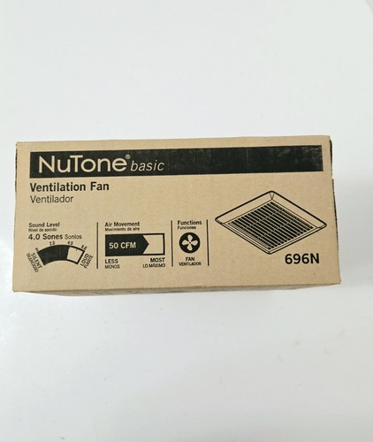 50 CFM NuTone Ceiling/Wall Mounted Exhaust Fan Bathroom Model 696N NIB ...