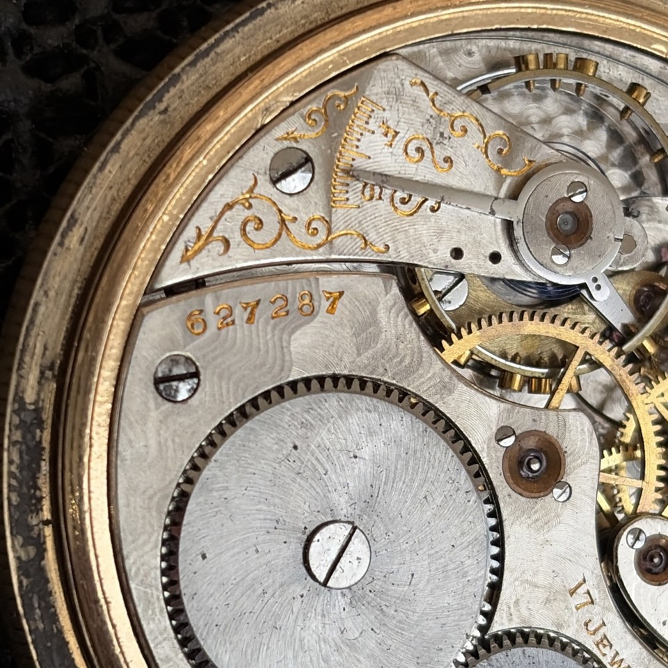 1908 Rockford Pocket Watch 16s 17j Grade 572 AWC GF Case Sidewinder ...