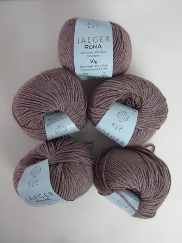 Lot 5 Skeins Jaeger Roma Yarn Mocha Brown Angora Viscose DK 50 grams ...