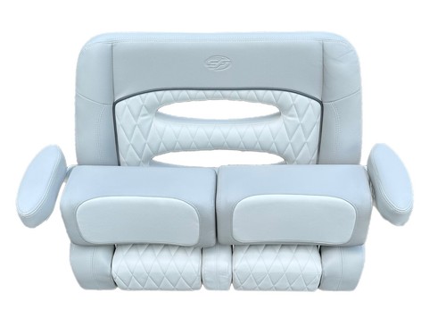Sea Fox Boats Llebroc Dual Captain Helm Chair 2-Tone White / Gray ...