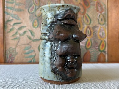 Vintage Studio Art Pottery Ugly Face Folk Art Jug Mug - Signed by ...