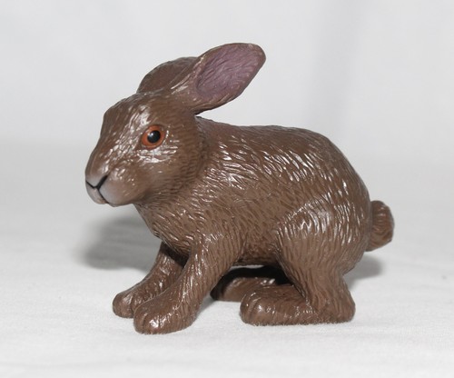 Terra by Battat Brown Plastic Bunny Rabbit Figurine 1 ¾” x 2” x 1” Cute ...