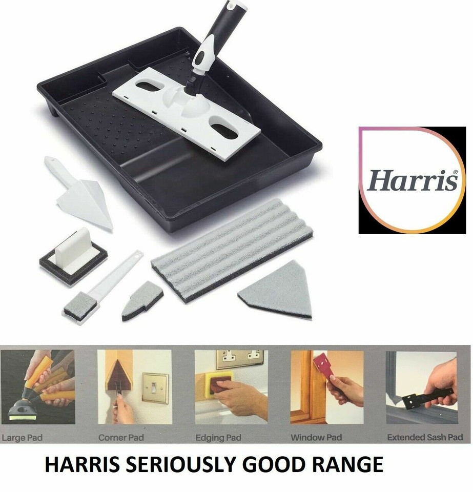 Harris Wall & Ceiling Paint Pad Set Kit Emulsions Sash Window Corner ...