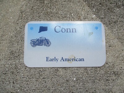 Connecticut Early American motorcycle BLANK license plate | eBay