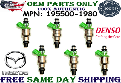NEW Genuine Denso x6 Fuel Injectors for 1989-1998 Mazda MPV 3.0L V6 ...