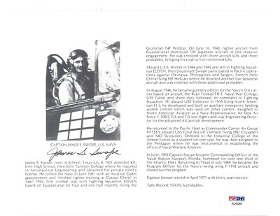 JAMES SWOPE SIGNED 8X10 (D) PSA DNA AC42385 WWII ACE 10V | eBay