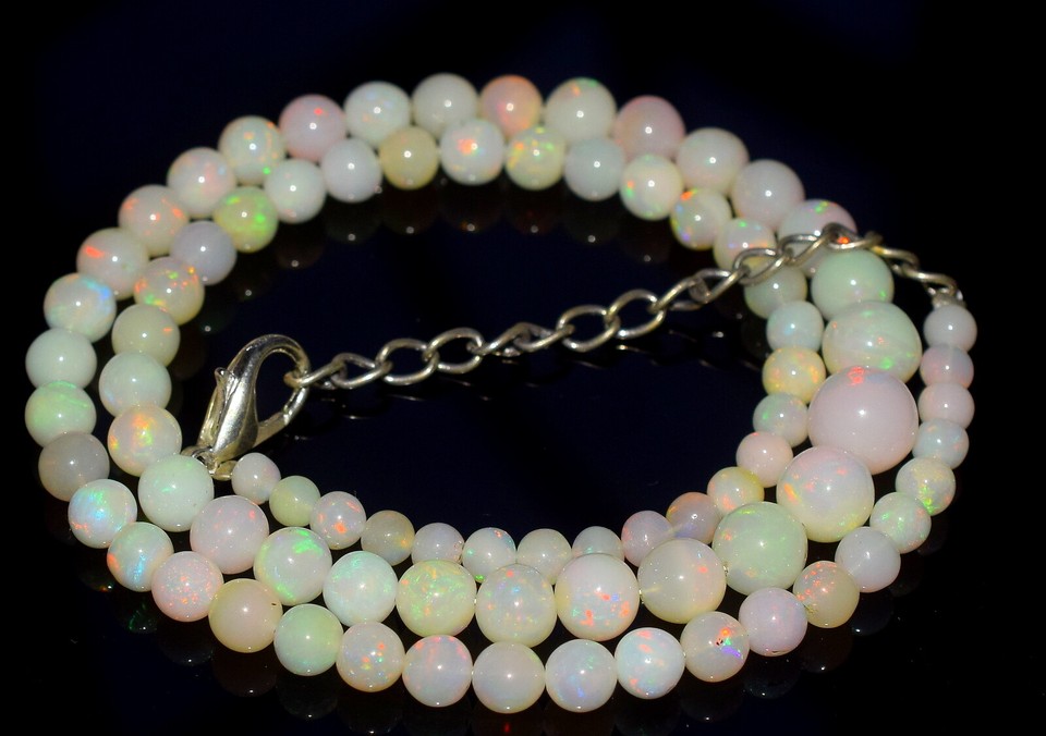 Opal Balls - Ethiopian Opal Balls Necklace - Opal Gemstone - Welo Opal ...