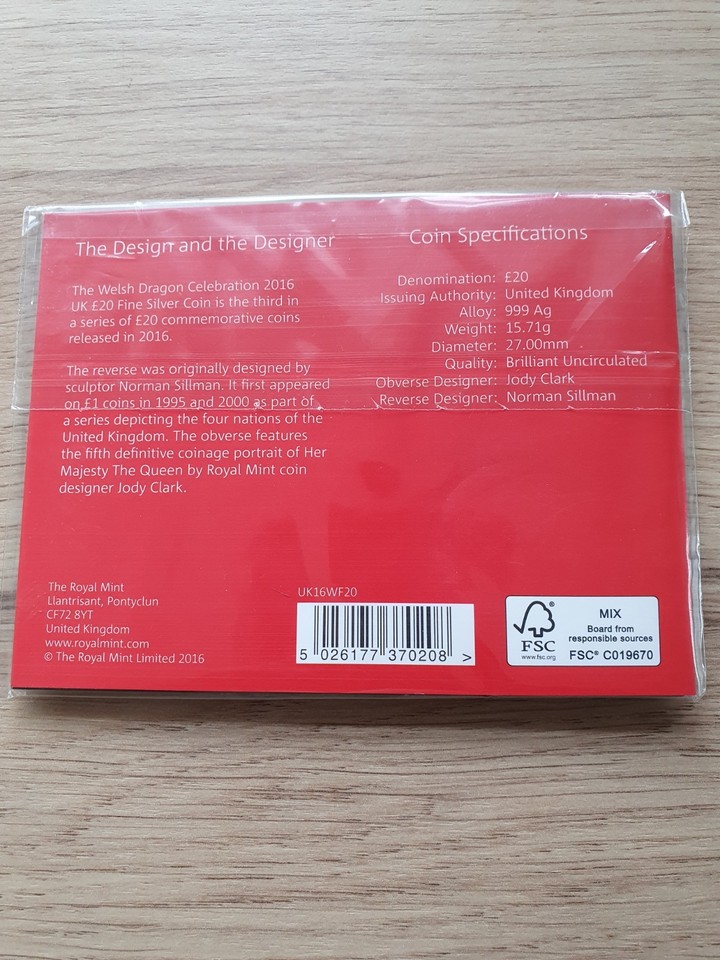 Royal Mint Silver 20 Pound Coin Pride Of Wales Sealed | eBay UK