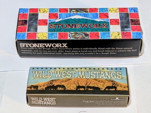 STONEWORX RR919 STOCKMAN POCKET KNIFE & WILD WEST MUSTANG RR1341 KNIFE ...