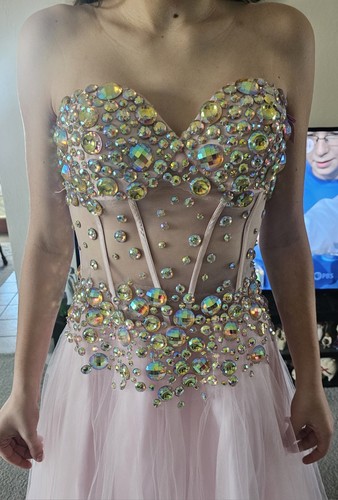 Jovan Pink Tulle Size 10 Evening Formal Prom Dress with Jewels | eBay