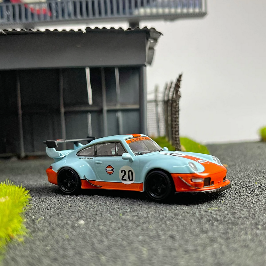 Original 1:64 RWB Porsche 964 993 gulf alloy car model static ornaments ...