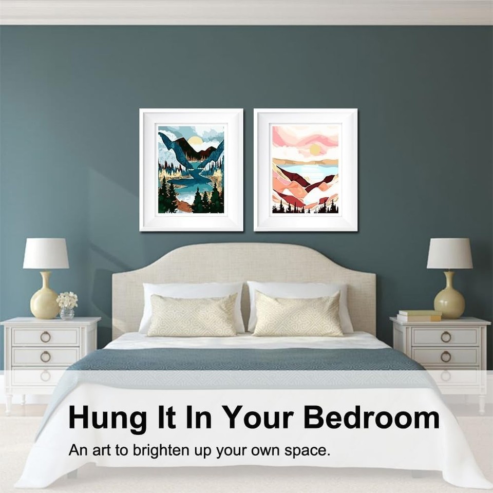 Paint by Numbers Kit for Adults Beginners,12" Wx16 L 2 Pack Canvas for ...