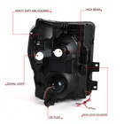 For 2011-2016 Ford Super Duty E-Bar LED Black Amber Projector Headlight ...