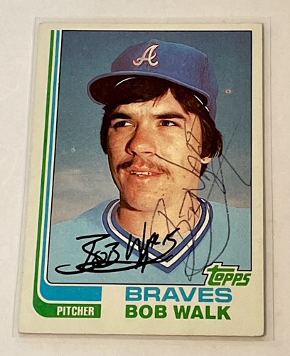 1982 Topps #296 Bob Walk A Braves Hand Signed/Autograph Baseball Card ...