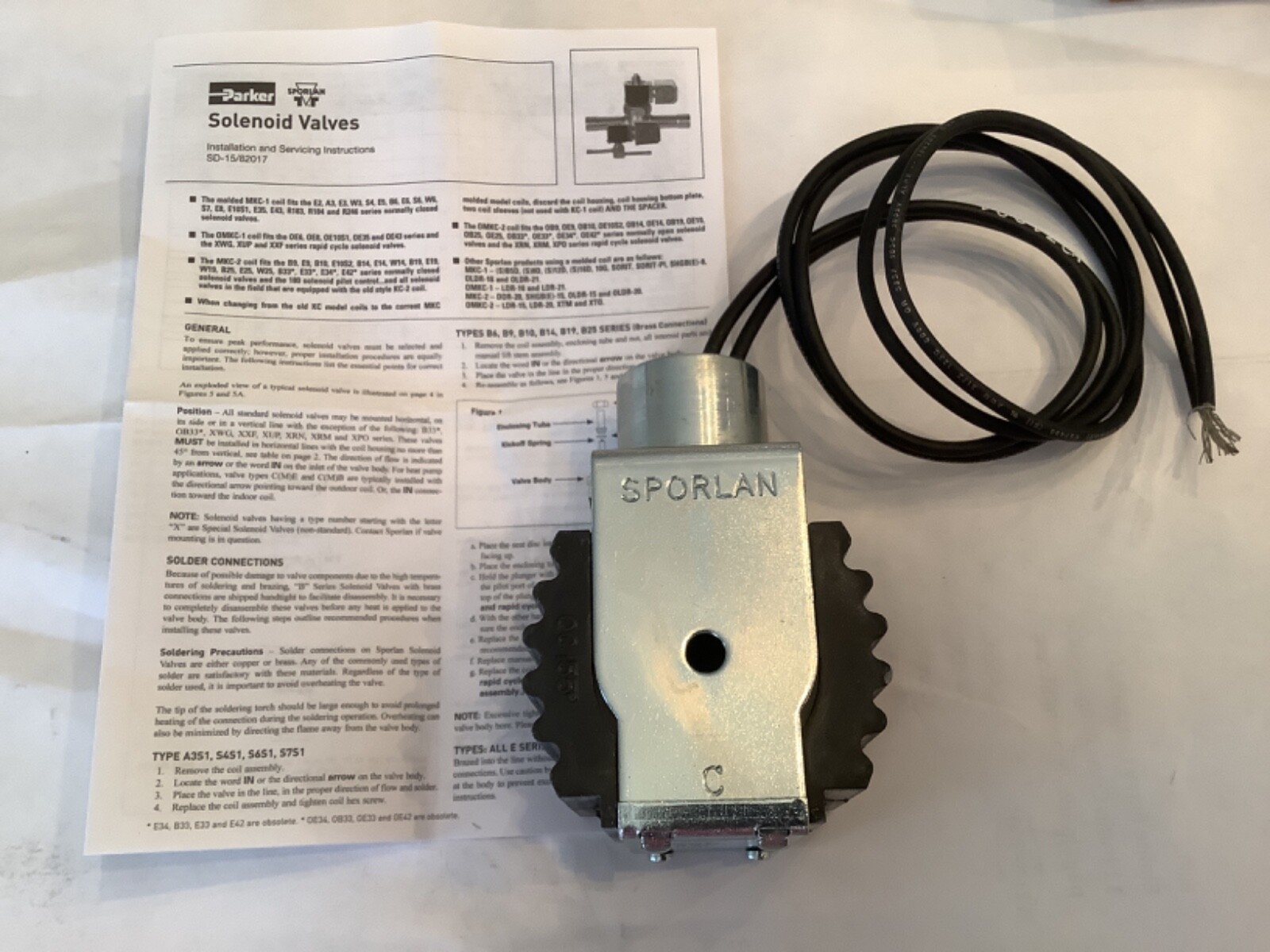 New Sporlan (Parker) MKC-2 Solenoid Coil Kit Coil Assembly MKC-2 / NEW ...