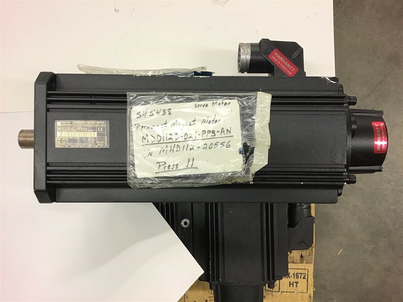Rexroth Mdd112D-027-Pp3-An Servo Motor 31.6A 154.4 V 1000 Rpm W/ 24Vdc ...