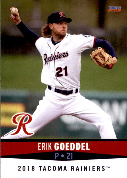2018 Tacoma Rainiers Choice #10 Erik Goeddel San Mateo California ...