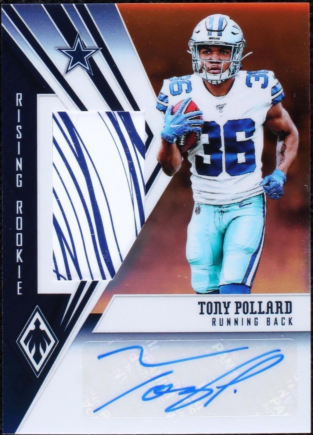 2019 Panini Phoenix - Rising Rookie Material Signature Tony Pollard #RR ...