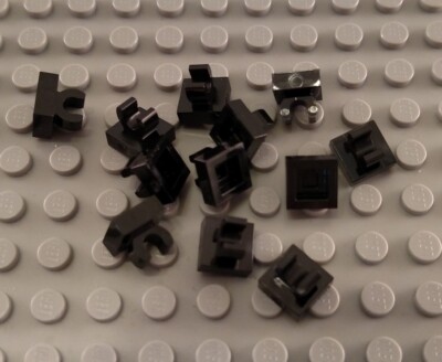LEGO Lot of 12 Black 1x1 Tile with Rounded Edges Top Clips | eBay