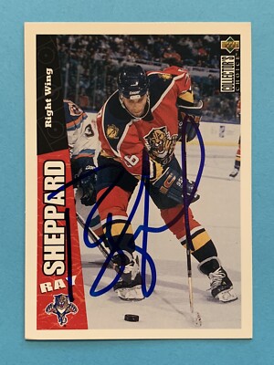 RAY SHEPPARD Signed 1996-97 UD #111 Florida Panthers Red Wings ...