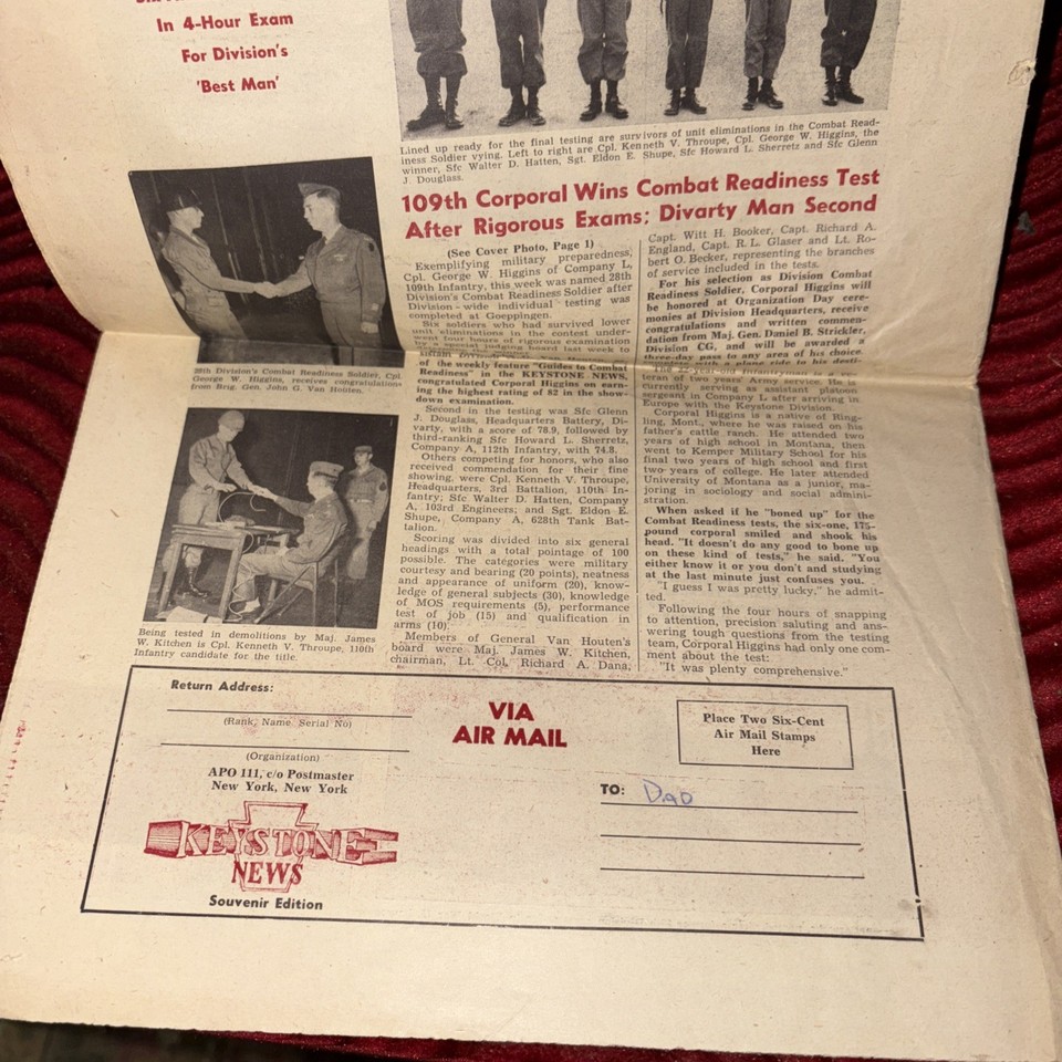 Rare 1952 28th Infantry Division Keystone News 35th Anniversary ...