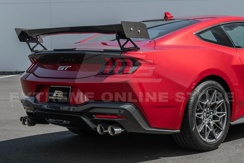 For 24-Up Ford Mustang S650 Coupe APR Style CARBON FIBER Rear High Wing ...