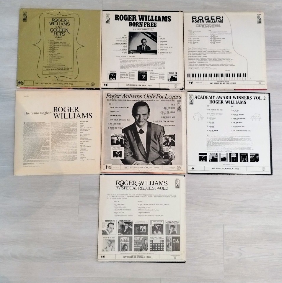 Roger Williams Vinyl Collection lp (7 Vinyls) Used. Great Condition | eBay