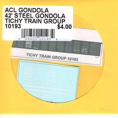 HO Scale Tichy Train 10193 ACL Gondola 42' Steel Gondola Decal Set | eBay