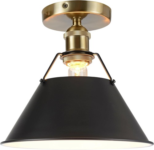 Aspen Creative light fixture cone shade black matte warm brass ceiling ...