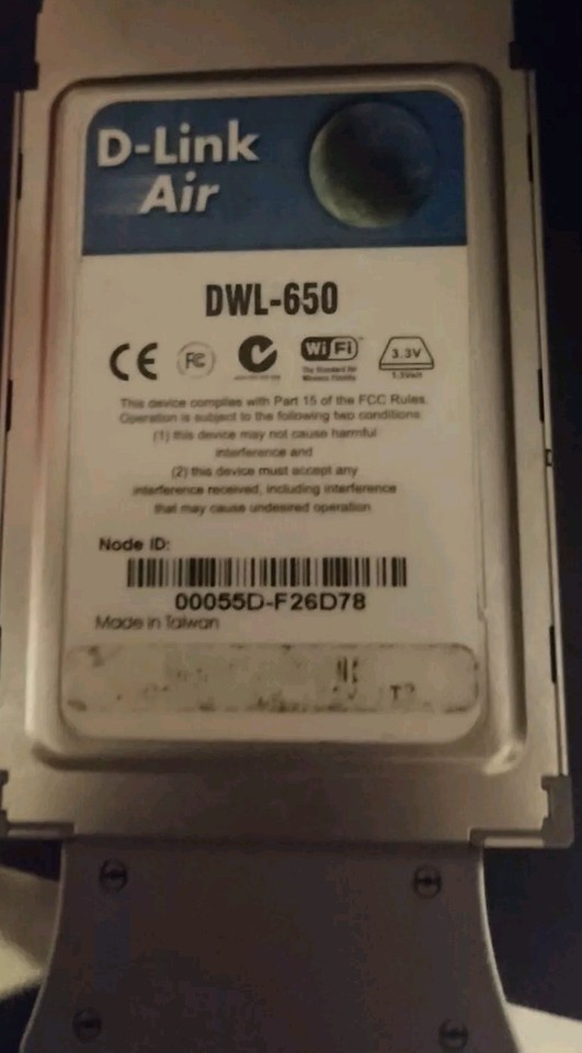 D-Link Air DWL-650 Wireless PC Card Adapter IEEE 802.11b | eBay