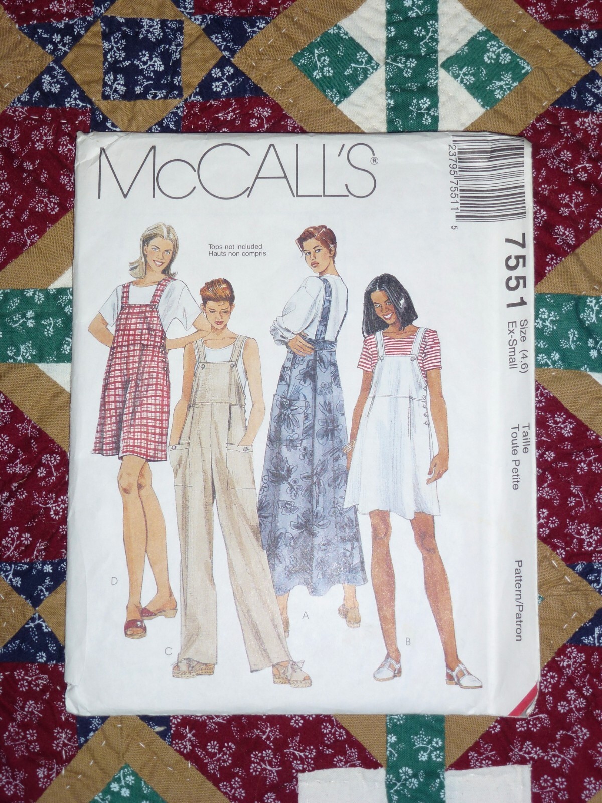 VINTAGE 1995 McCALLS PATTERN #7551 JUMPER & JUMPSUIT in 2 LENGTHS ...