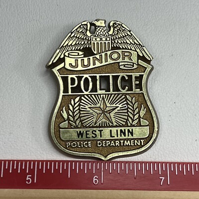 Novelty (Scratches) PLOVER WISCONSIN JUNIOR POLICE Plastic Pinback ...