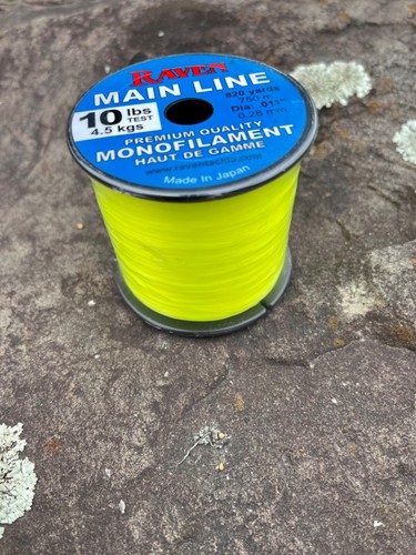 Raven Premium Monofilament Fishing Line 12 LB Test Fluorescent Yellow ...
