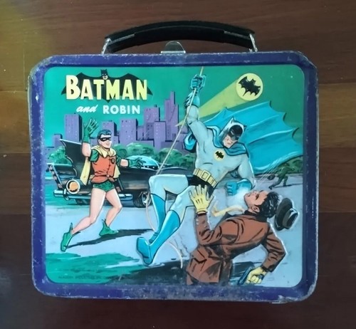 1966 BATMAN and ROBIN TV Series METAL Lunch Box By:Aladdin Industries ...