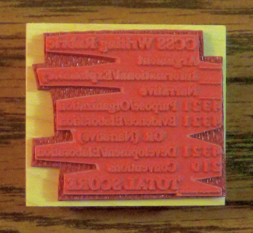 CCSS Writing Rubric, Common Core Teacher's Wood Mounted Rubber Stamp | eBay