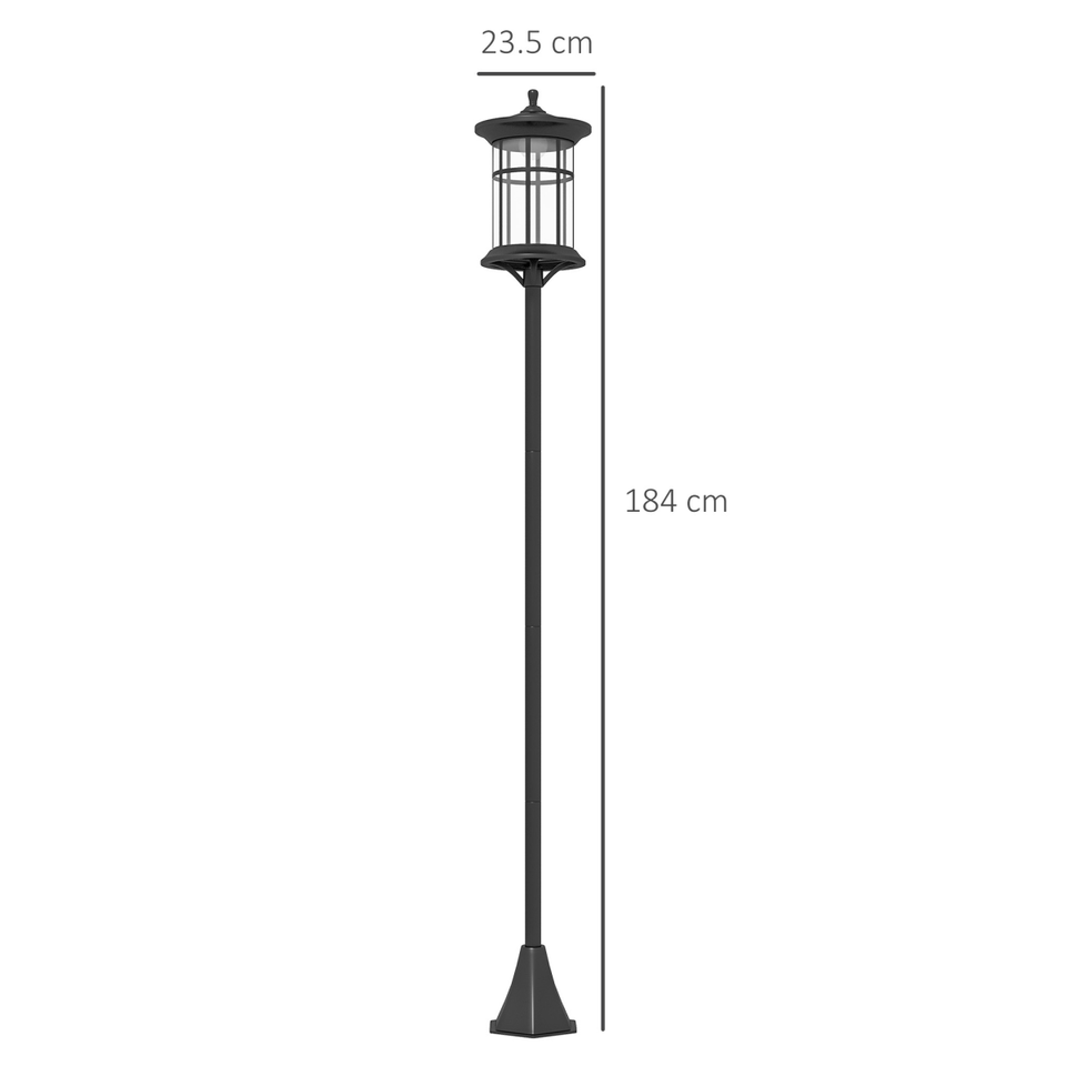 Outsunny 2x Solar Post Lights 184cm Tall Outdoor Garden Path LED IP44 ...
