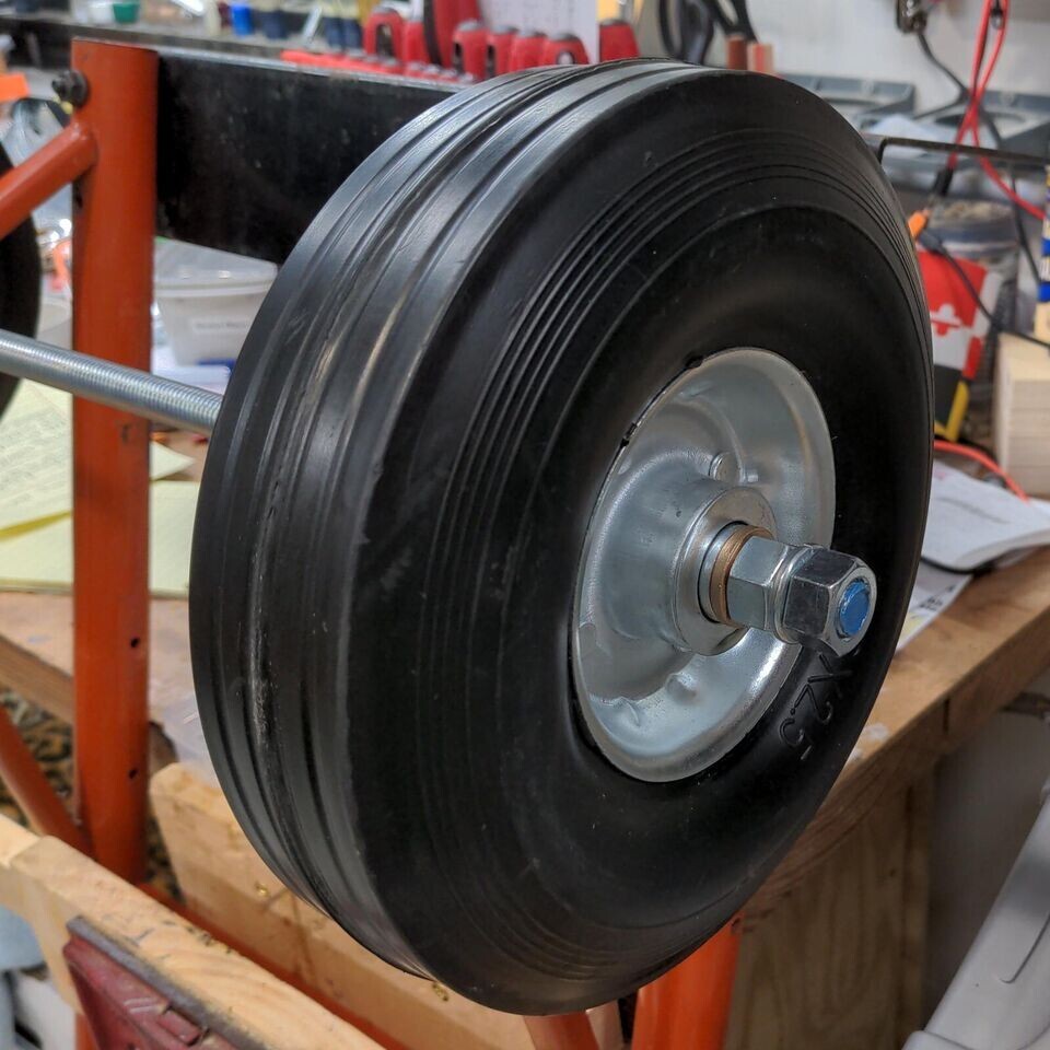 5/8" Axle Hole 8 In. Heavy Duty Solid Rubber Wheel Barrel Tire With ...