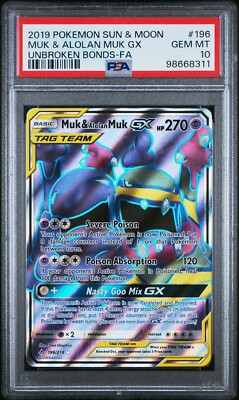 Muk & Alolan Muk GX 196/214 - 2019 Unbroken Bonds Full Art Tag Team ...