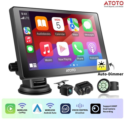 ATOTO 7in Car Stereo Portable Safer w/ Wireless Remote Dual Camera in ...