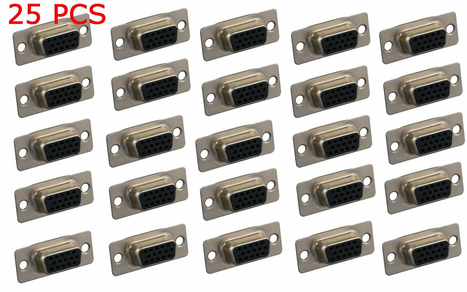 25 x DB15 HD15 HD Female 15-Pin D-SUB VGA SVGA Solder Type Connector ...