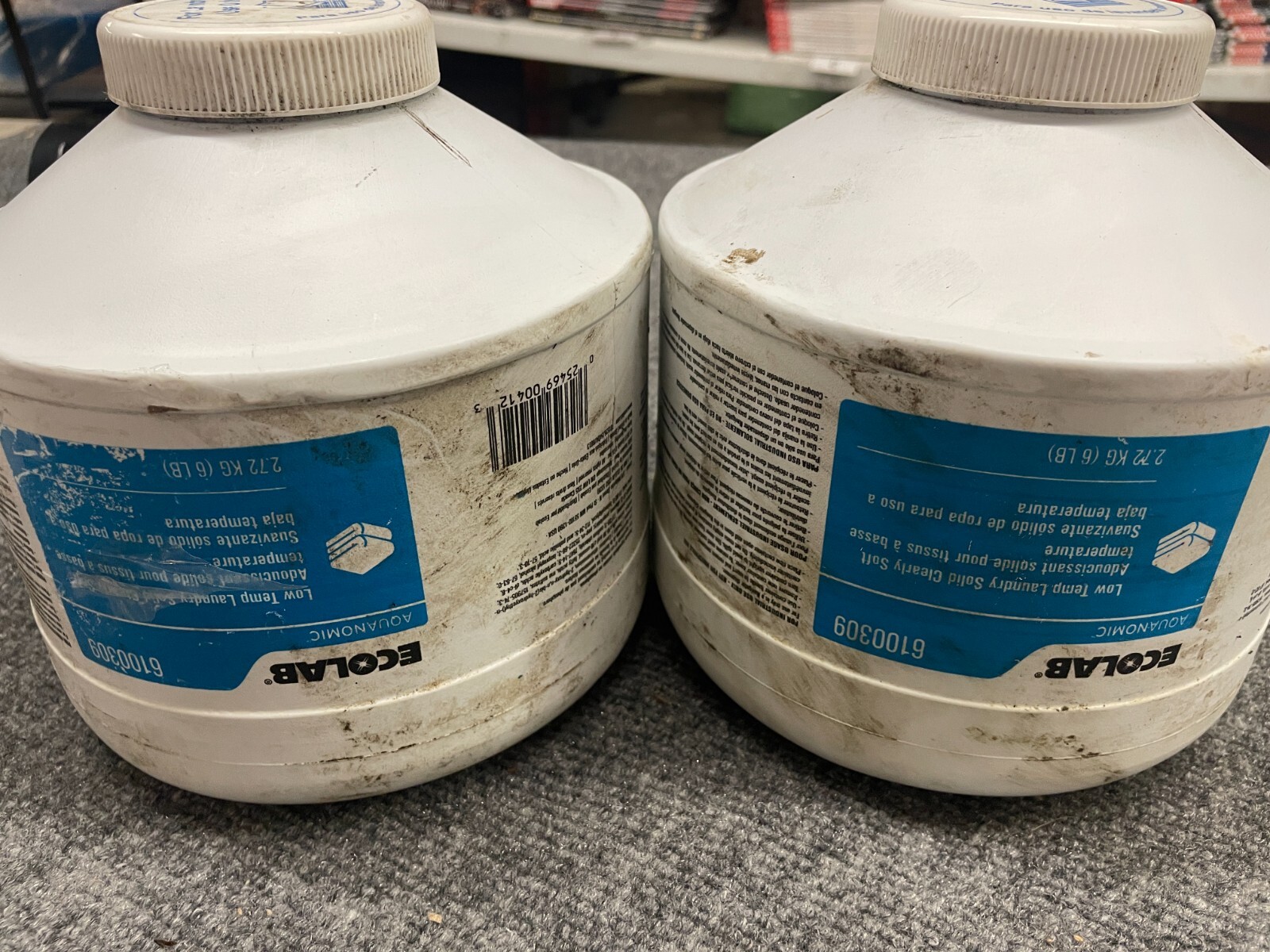 2 Blocks Ecolab 6100309 Low Temp Laundry Solid Clearly Soft 6lb EA for ...