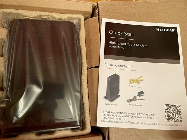 NETGEAR Cm500 Cable Modem DOCSIS 3.0 Max Download Speeds 680mbps ...