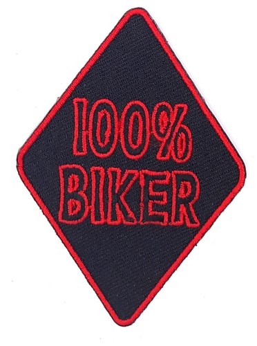 100% Biker - Small Iron On Sew On Embroidered Patch 2"X 3" | eBay