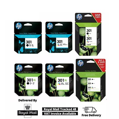 Original HP 301 /301XL Black /Color Ink Cartridges For Deskjet 1010 ...