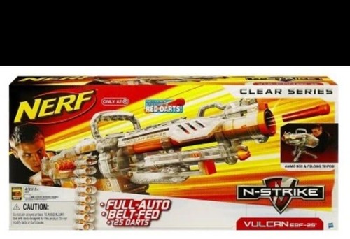 Nerf Vulcan Ebf-25 Clear Edition Brand Full Auto Belt Fed New In Box EXTRA DARTS | eBay