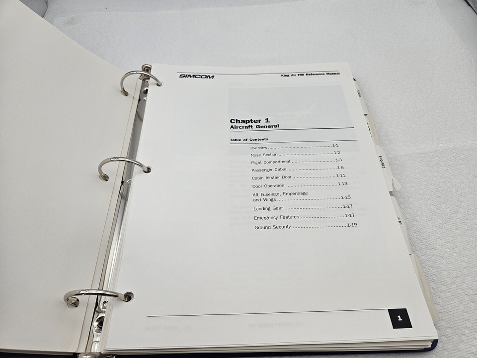 Beechcraft King Air F90 Air Plane Aircraft Reference Manual Simcom ...
