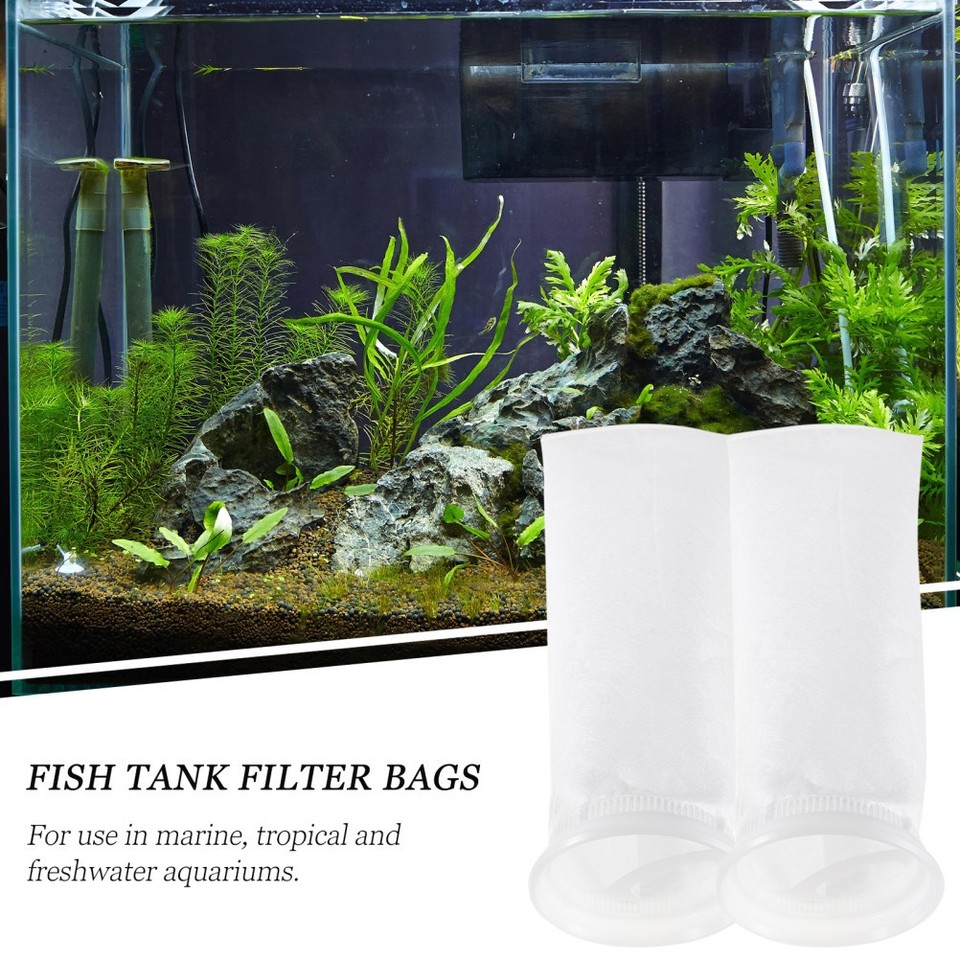 2 Pcs White Aquarium Filter Socks Fish Tank Filter Bags 200um | eBay