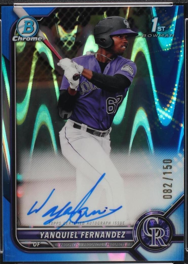 2022 Bowman Chrome - Prospect Autographs Yanquiel Fernandez #CPA-YFZ ...