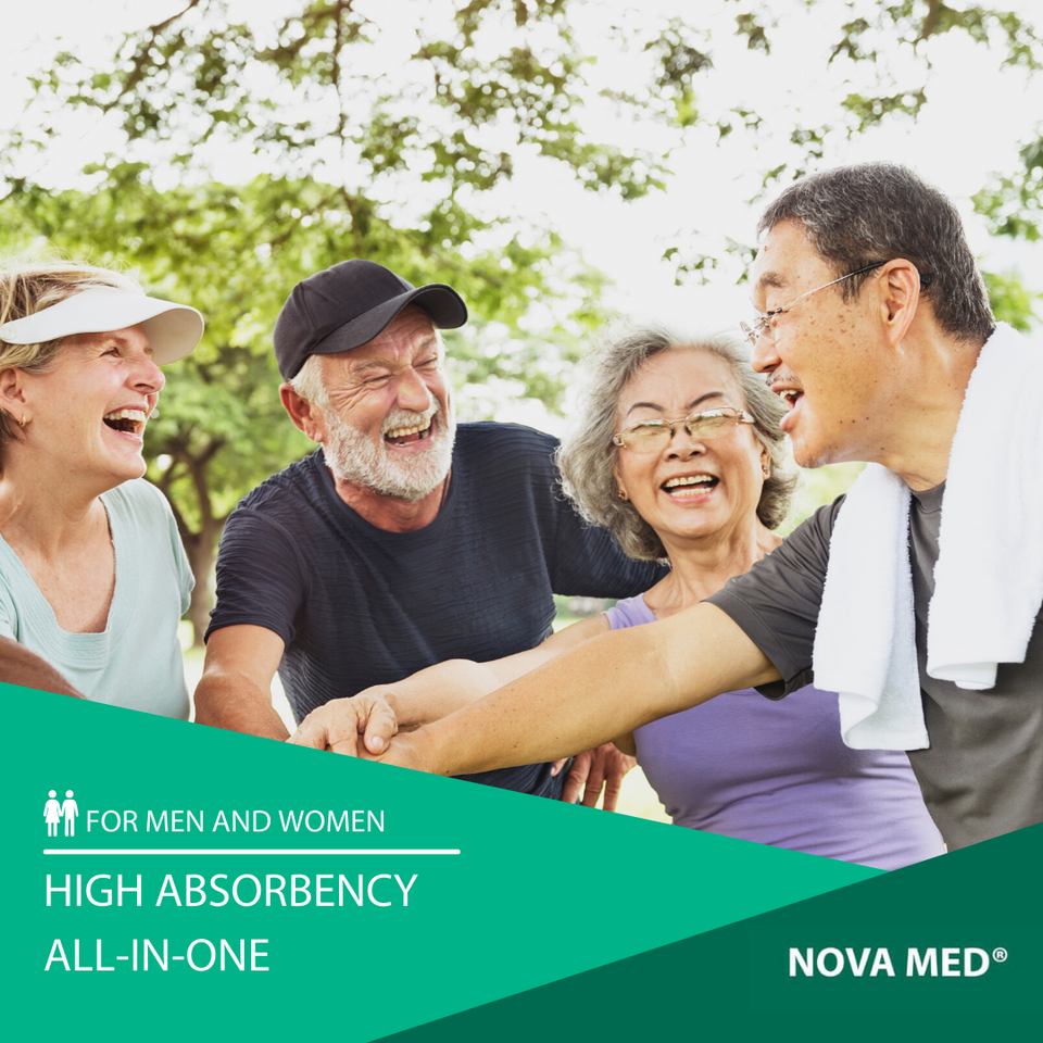 Novamed All In Ones Incontinence Pad Adult Nappies - 15 per pack- Size ...