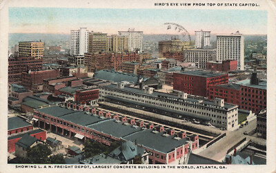 BIRD'S EYE VIEW OF CITY FROM STATE CAPITOL BLDG POSTCARD ATLANTA ...